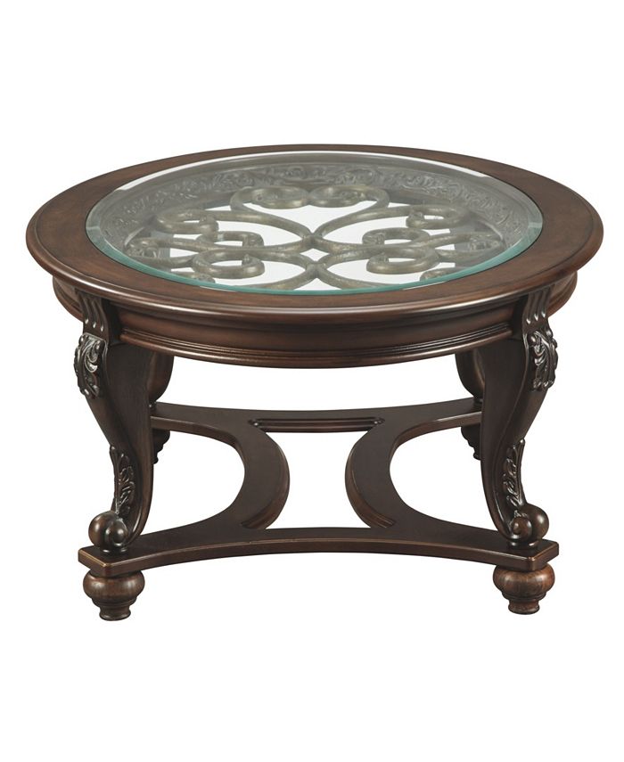 Signature Design By Ashley Norcastle Oval Cocktail Table - Macy's