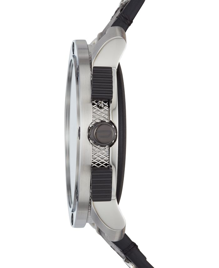 Diesel Tech Men's Axial Black Leather Studded Strap Touchscreen Smart ...