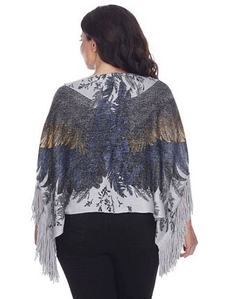 White Mark Plus Size Eagle Wings Poncho - Macy's