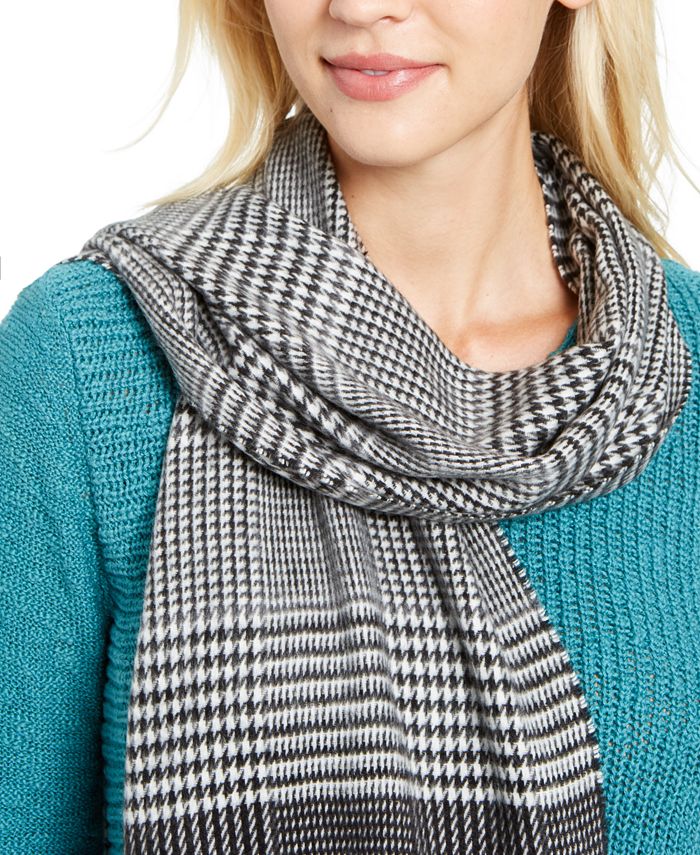 Cejon Houndstooth Plaid Italian Scarf - Macy's