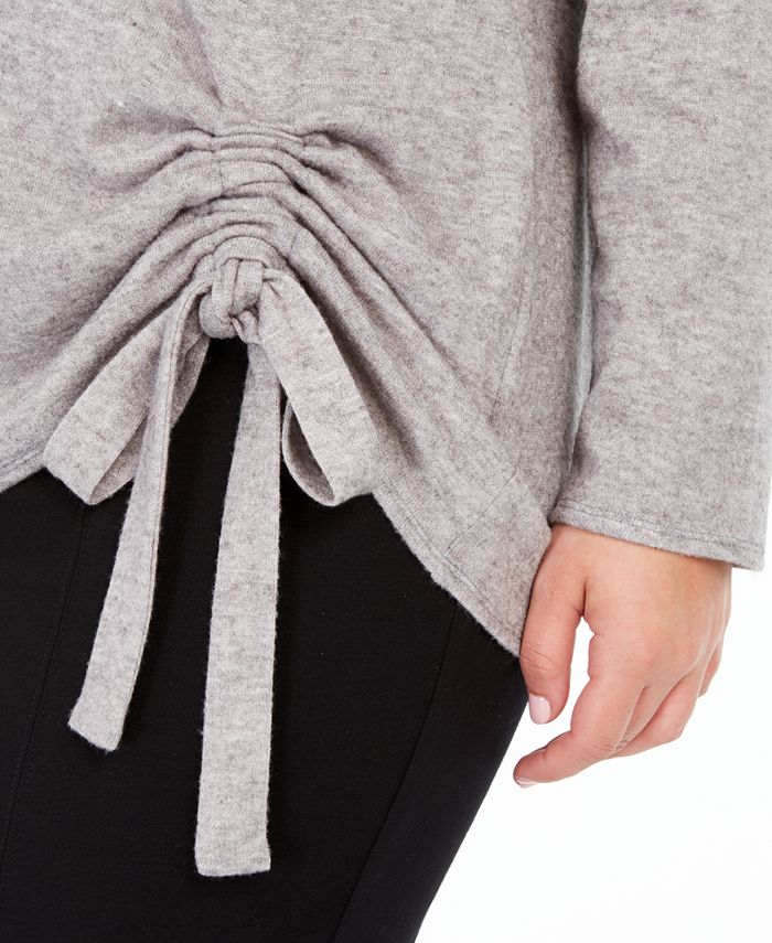 INC International Concepts INC Plus Size Drawstring-Ruched Top, Created ...