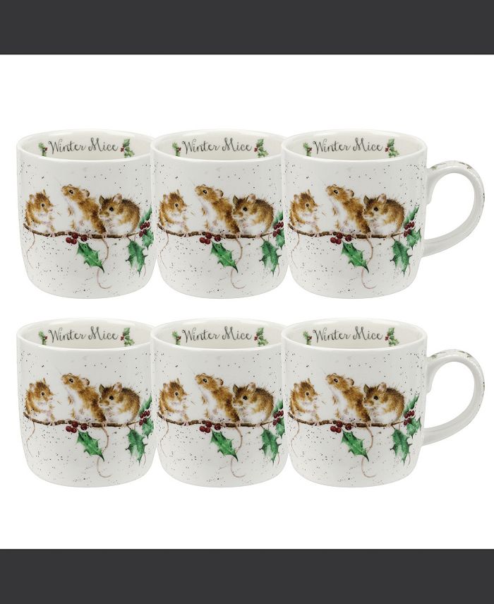 Wrendale Designs Wrendale Winter Mice Mug, Set of 6 - Macy's