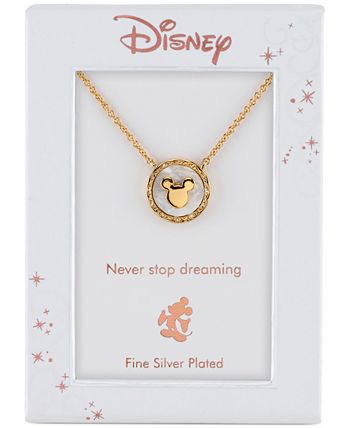 Disney Mickey Mouse Mother-of-Pearl Pendant Necklace in Fine Silver ...