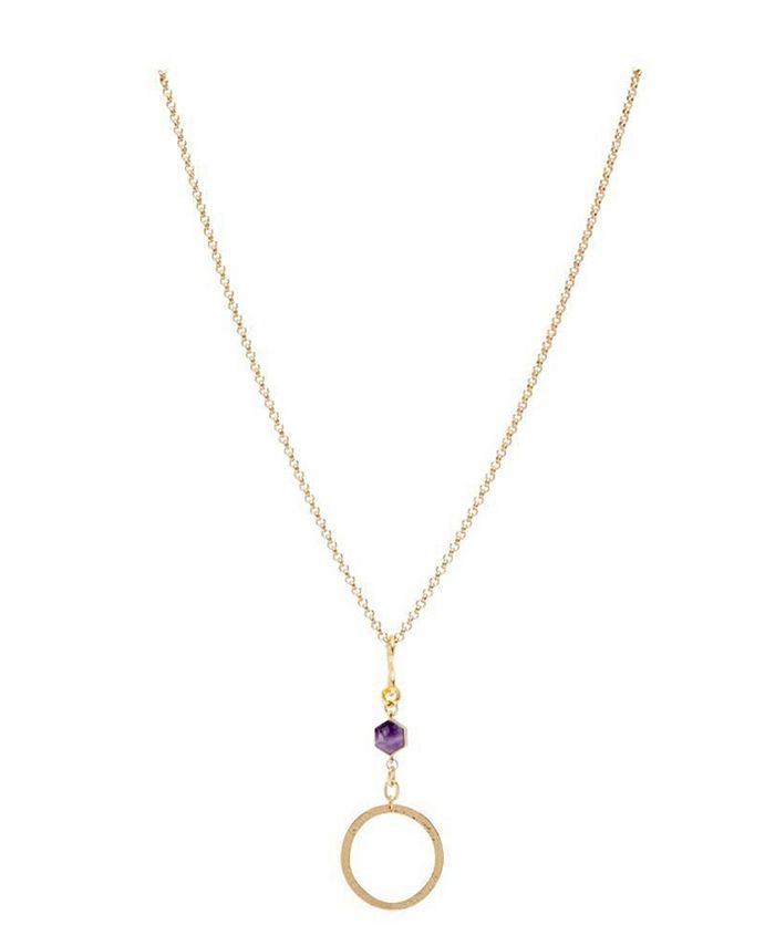 Stephanie by Stephanie Kantis Stephanie Kantis Peace in Amethyst Stone Necklace - Macy's