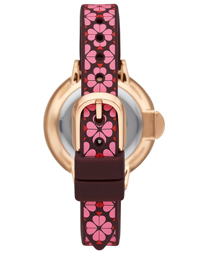 kate spade new york Women's Park Row Pink & Black Spade Flower Silicone ...