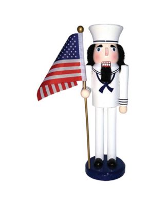 Santa's Workshop 14" Navy Nutcracker with Flag - Macy's