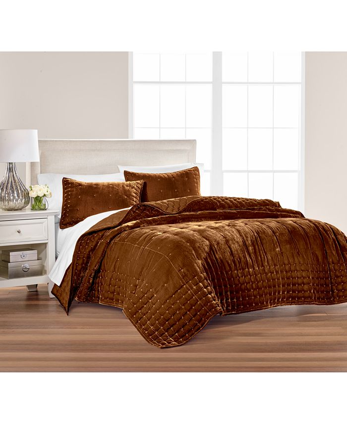 Martha Stewart Collection CLOSEOUT! Tufted Velvet Full/Queen Quilt ...