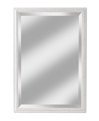 Alpine Savannah Brushed White 27" x 39" Beveled Wall Mirror - Macy's