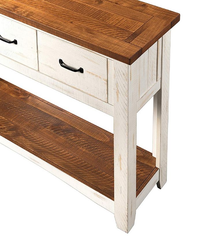 Benzara Wooden Console Table with Three Drawers - Macy's