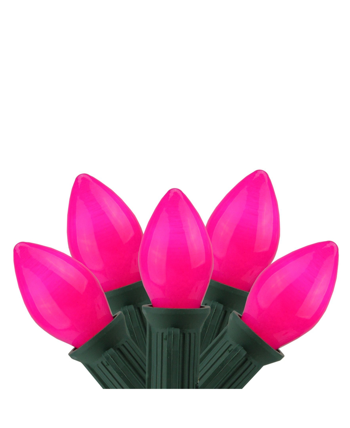 Northlight Set of 25 Opaque Pink Purple C9 Christmas Lights - Green Wire - Pink