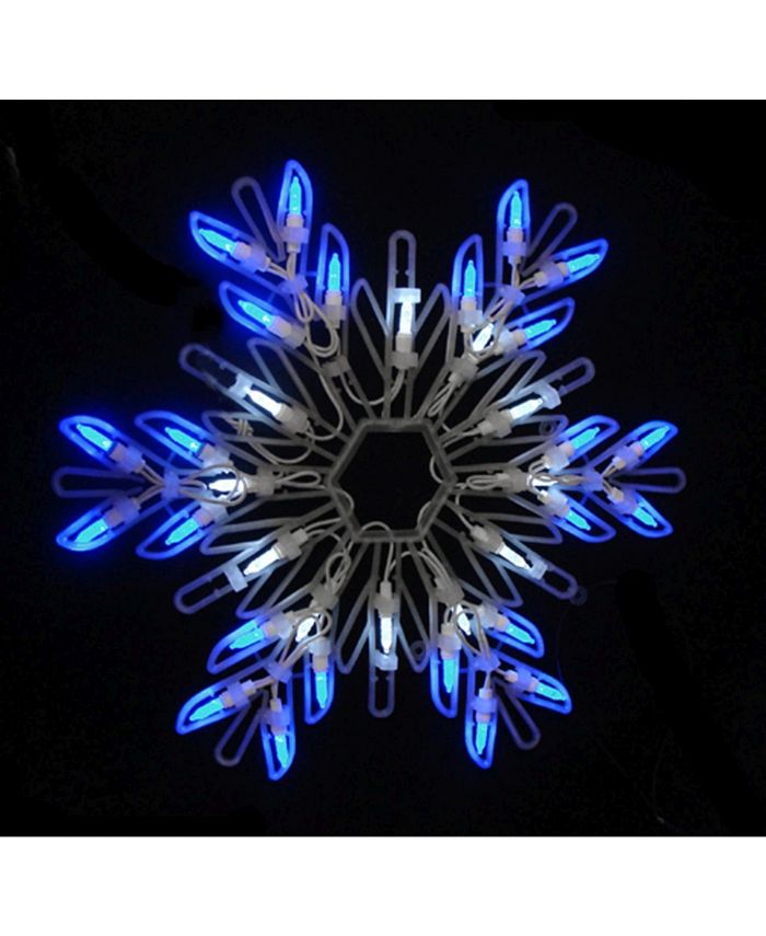 Northlight 15" LED Lighted Pure White and Blue Snowflake Christmas ...
