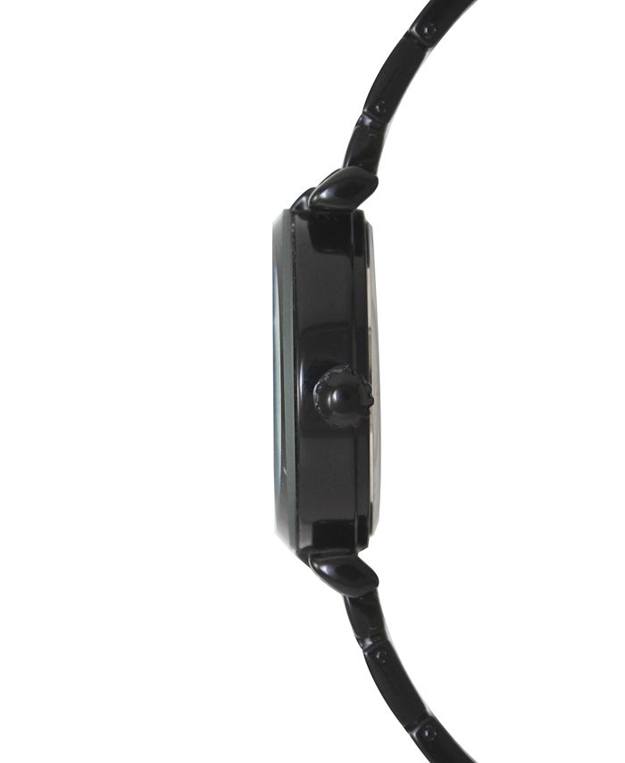 Jessica Simpson Women's Crushed Crystal Black Tone Bracelet Watch 32mm ...