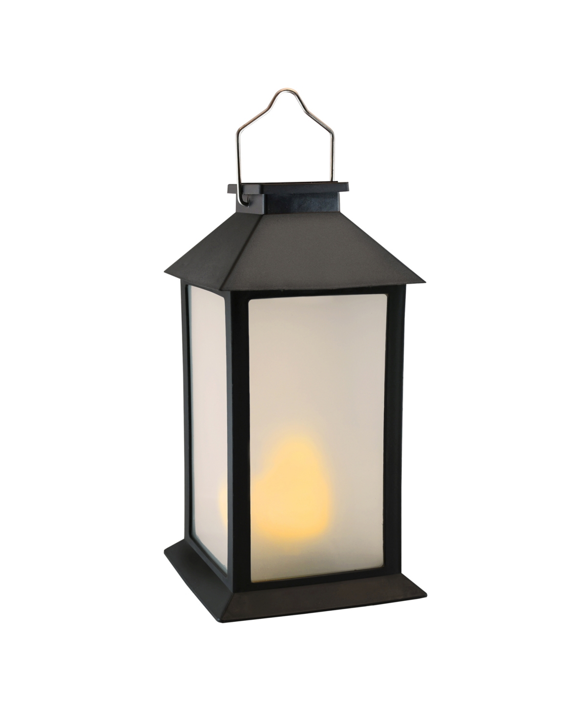 Click here for Lumabase Solar Powered Flame Effect Lantern - Blac... prices