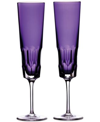Waterford Jeff Leatham Icon Flute Amethyst Pair - Macy's