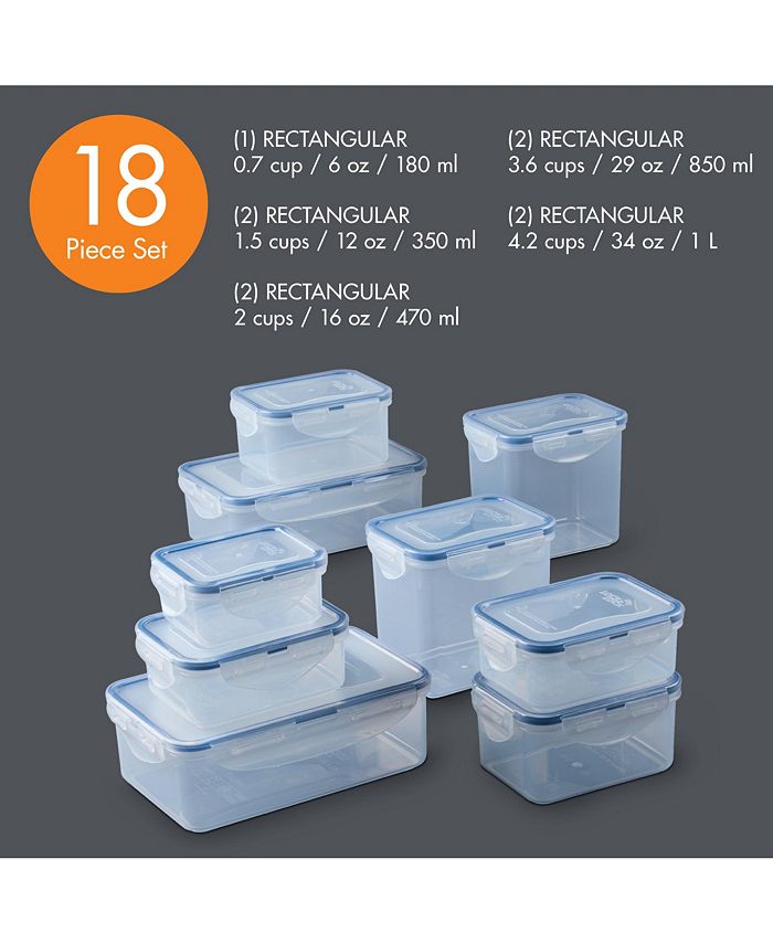 Lock n Lock Easy Essentials 18-Pc. Food Storage Container Set - Macy's