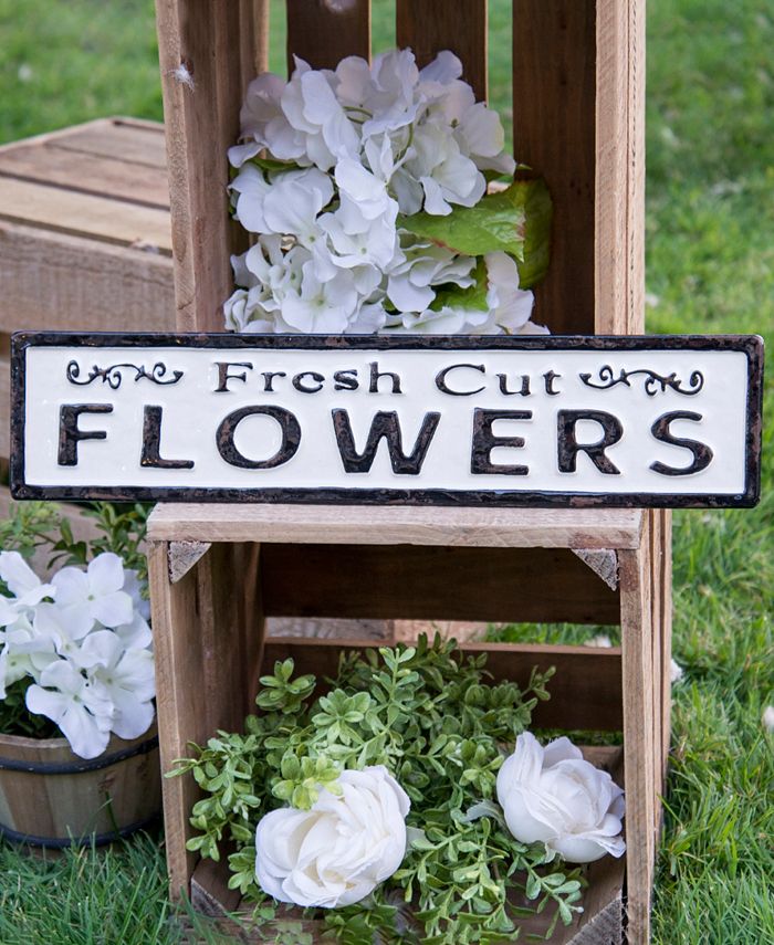 VIP Home & Garden VIP Home International Metal "Flowers" Sign - Macy's