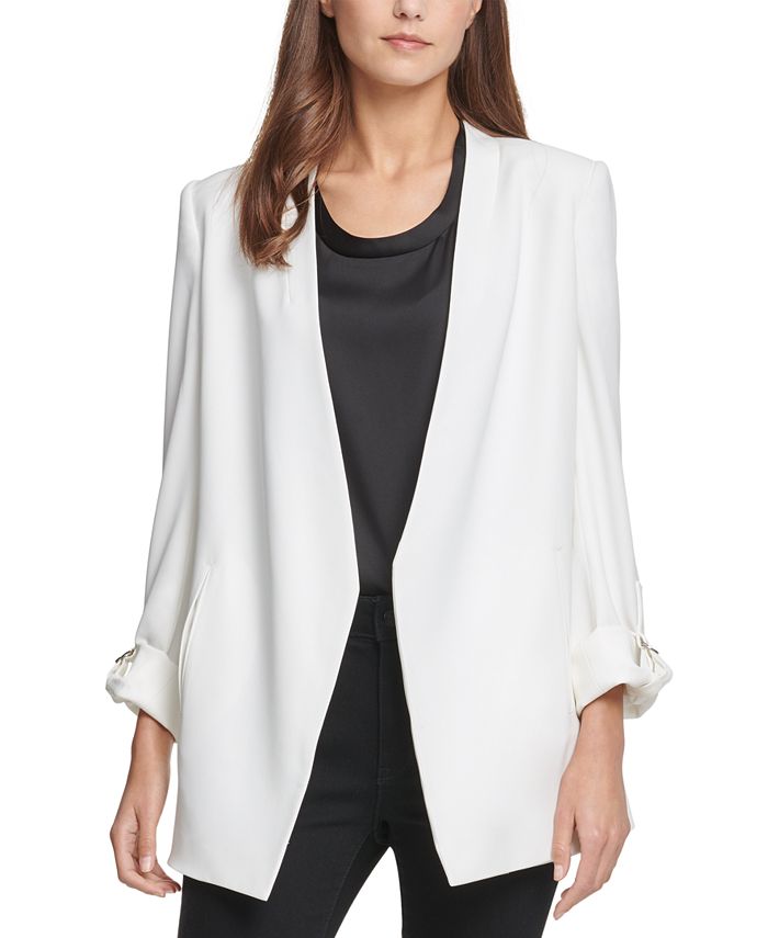 DKNY Open-Front Roll-Tab Jacket - Macy's