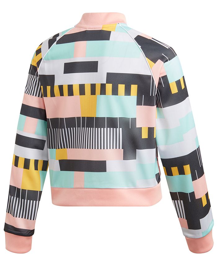 adidas Big Girls Throwback TV Test Pattern Track Jacket - Macy's