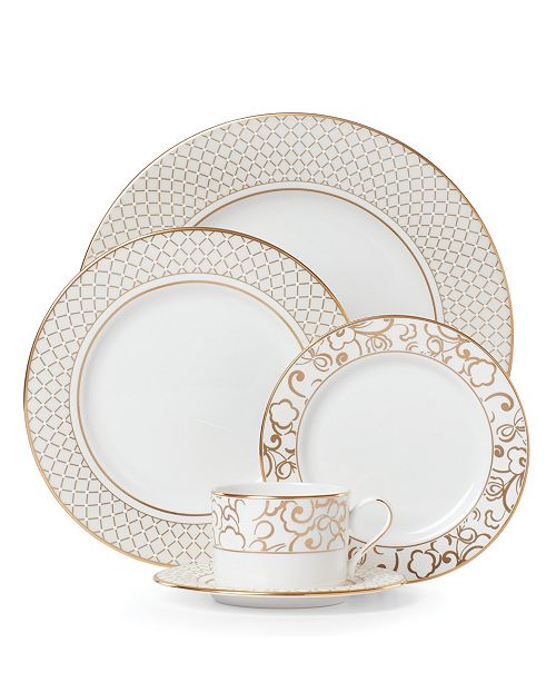 Lenox Venetian Lace Gold 5-Piece Place Setting & Reviews - Fine China ...