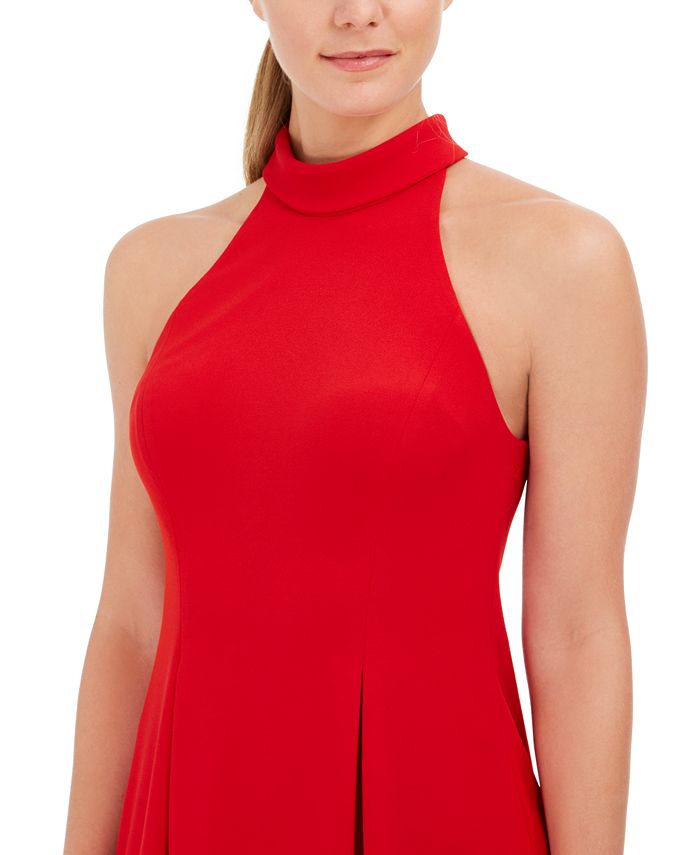 Calvin Klein Mock Neck Fit And Flare Dress Macys