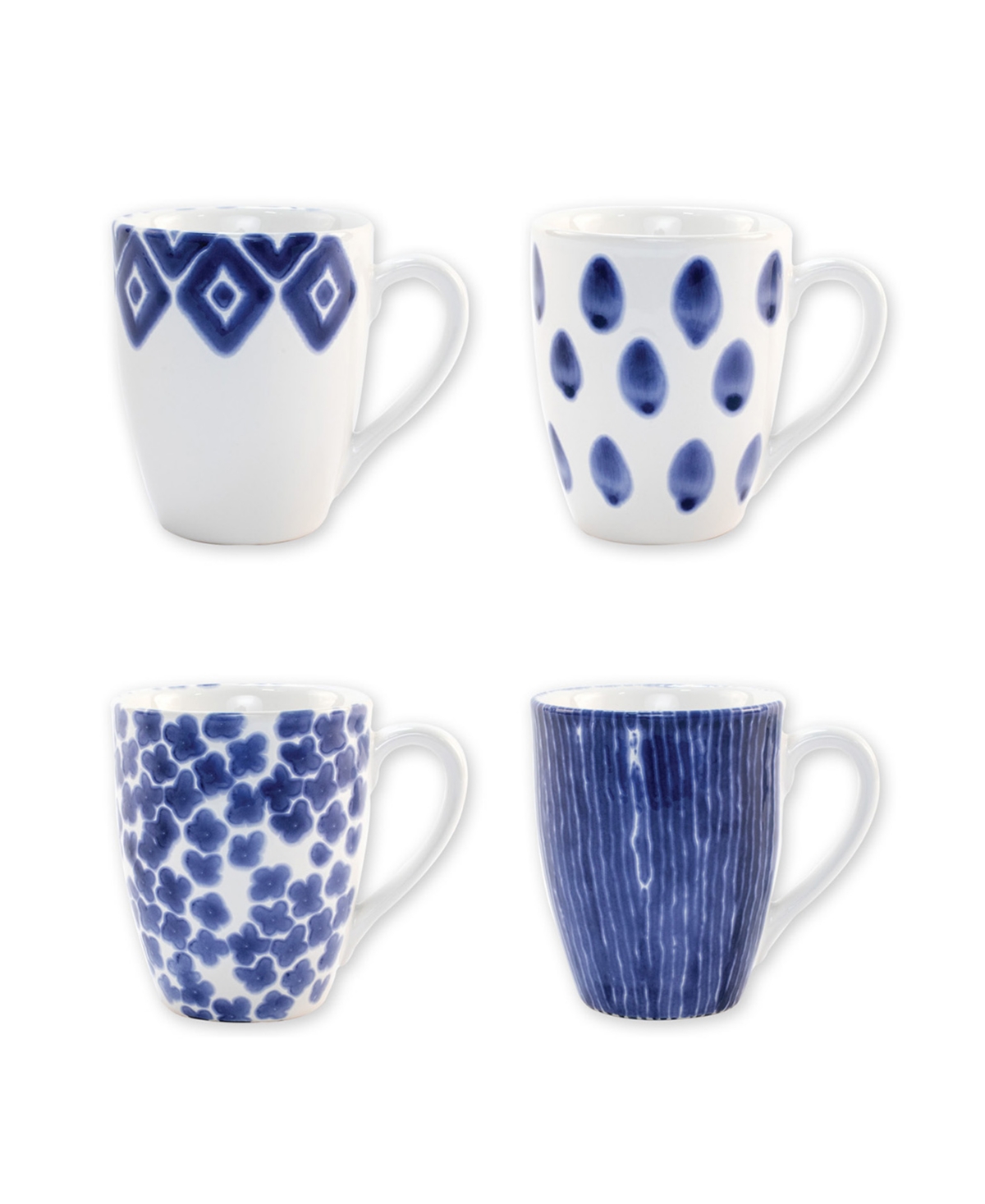 Click here for Vietri Santorini Assorted Mugs - Set of 4 - Blue prices
