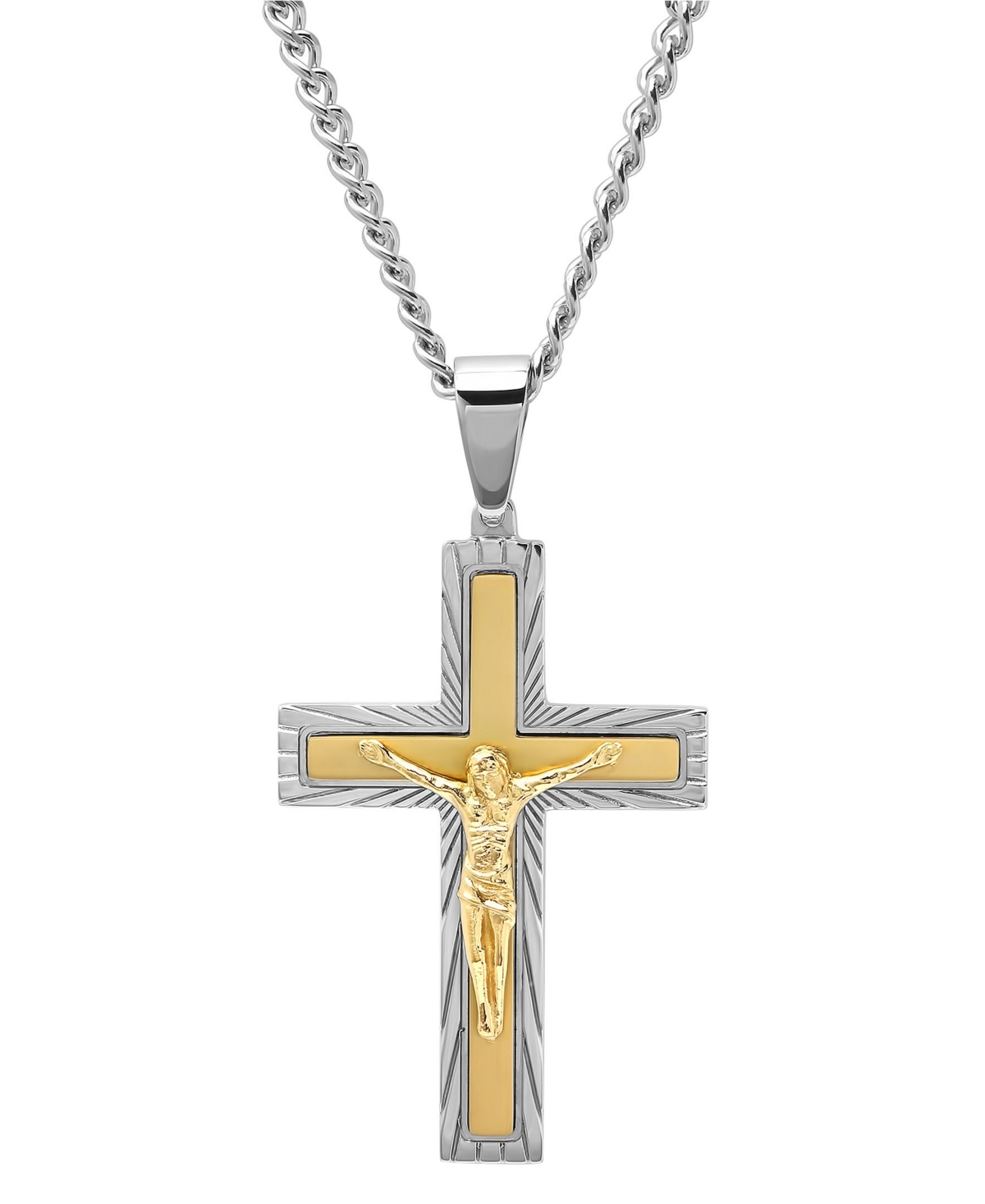 Click here for Macys Mens Crucifix Pendant Necklace - Gold prices