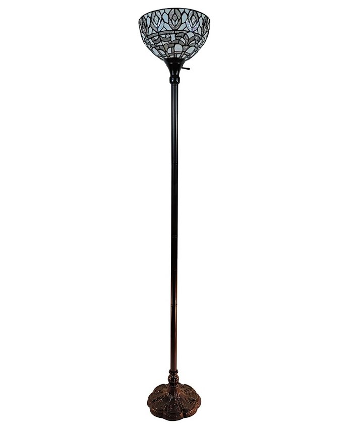 Amora Lighting Tiffany Style Torchiere Floor Lamp - Macy's