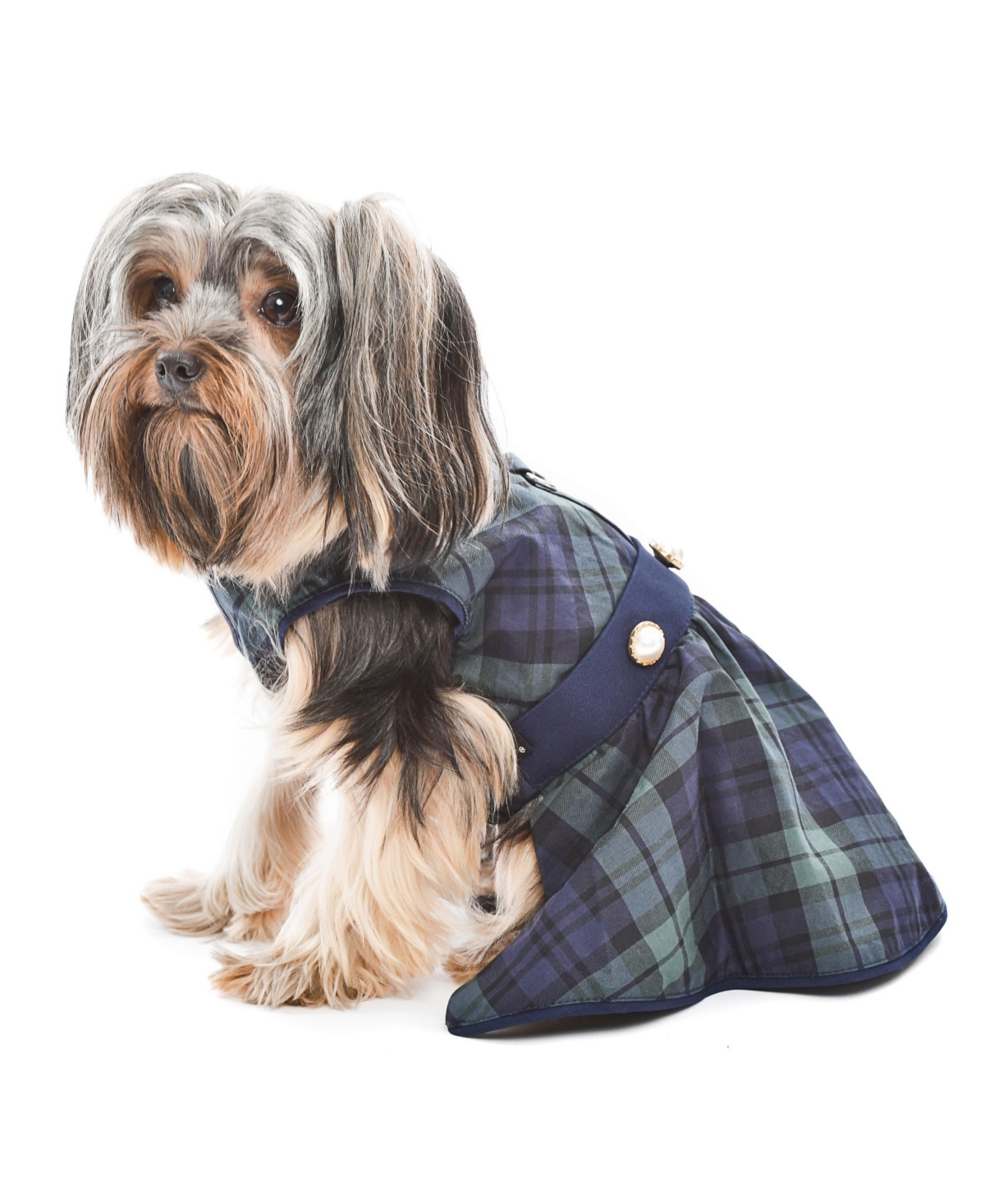 Click here for Parisian Pet Scottish Taffeta Plaid Dress - Green prices