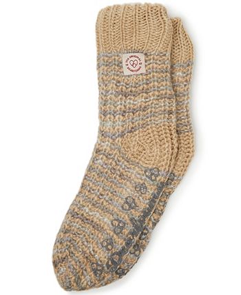 Dearfoams Space-Dye Textured Knit Flurry Slipper Sock, Online Only - Macy's