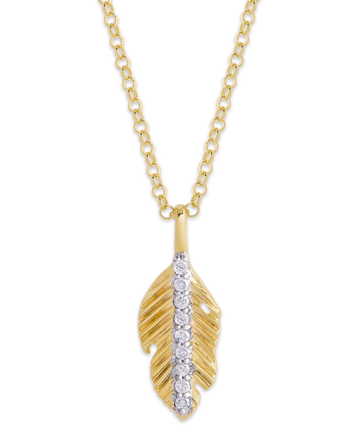 Click here for Diamond 1/10 ct. t.w. Leaf Pendant Necklace in 14K... prices