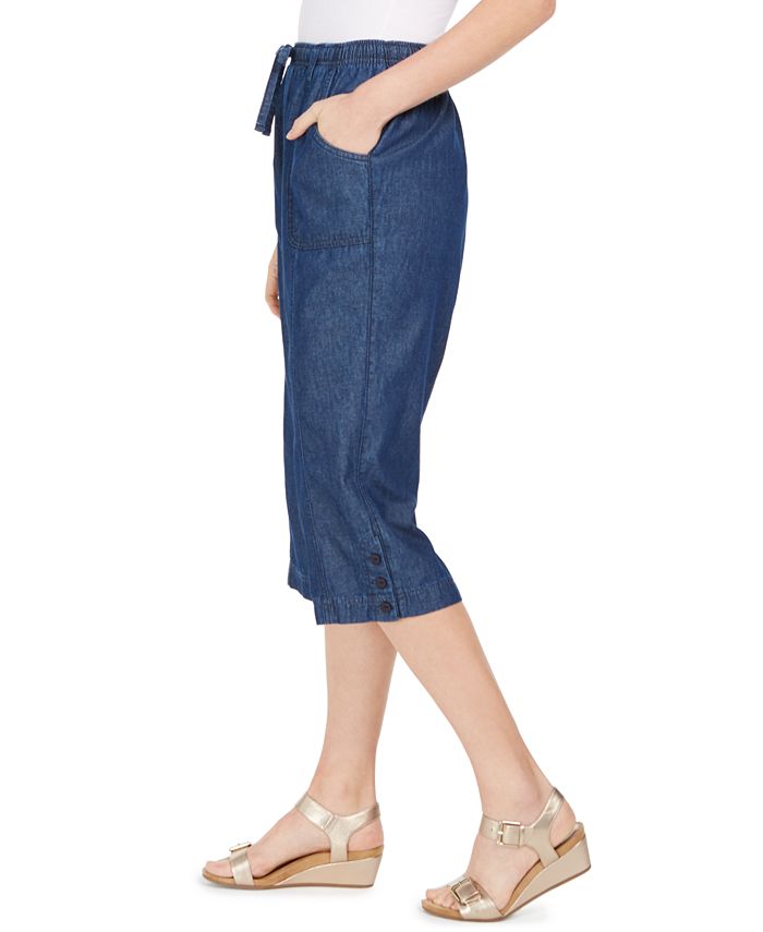 Karen Scott Cotton Denim Capri Pull-On Jeans, Created for Macy's - Macy's