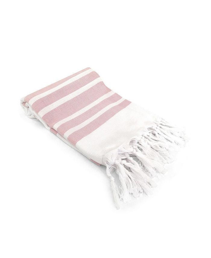 Olive and Linen Herringbone Turkish Bath / Beach Towel - Macy's