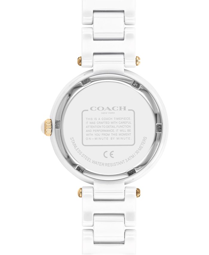 COACH Women's Park White Ceramic Bracelet Watch 30mm - Macy's