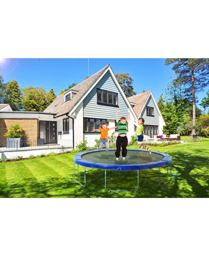 Champ Celebrations Upper Bounce 12' Round Trampoline With Blue Safety ...