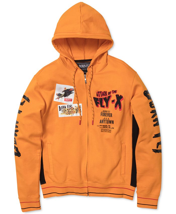 Born Fly Men's Big & Tall Jigsaw Slim-Fit Appliqué Full-Zip Fleece ...