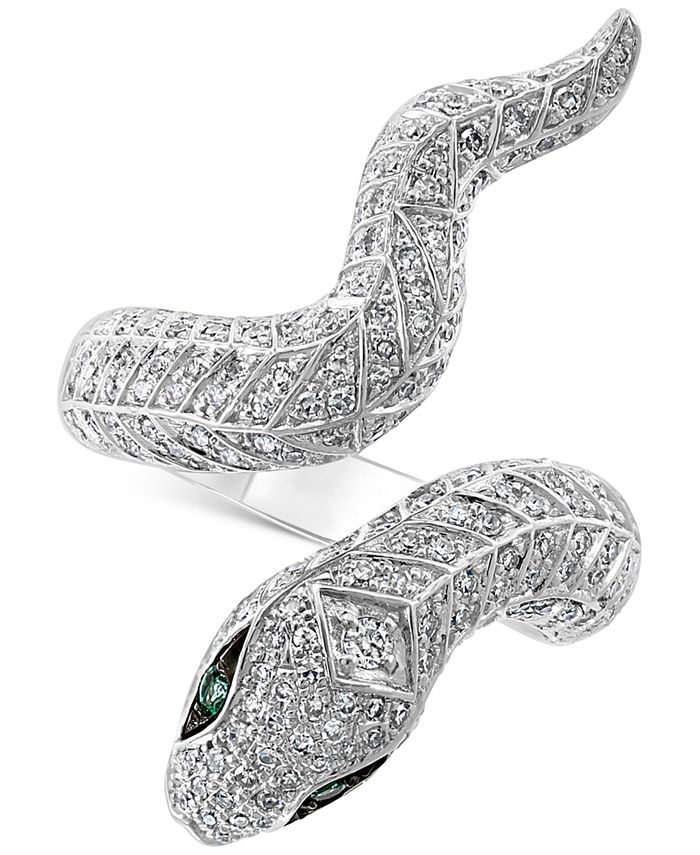 EFFY Collection EFFY® Diamond (3/4 ct. t.w.) & Emerald (1/20 ct. t.w ...