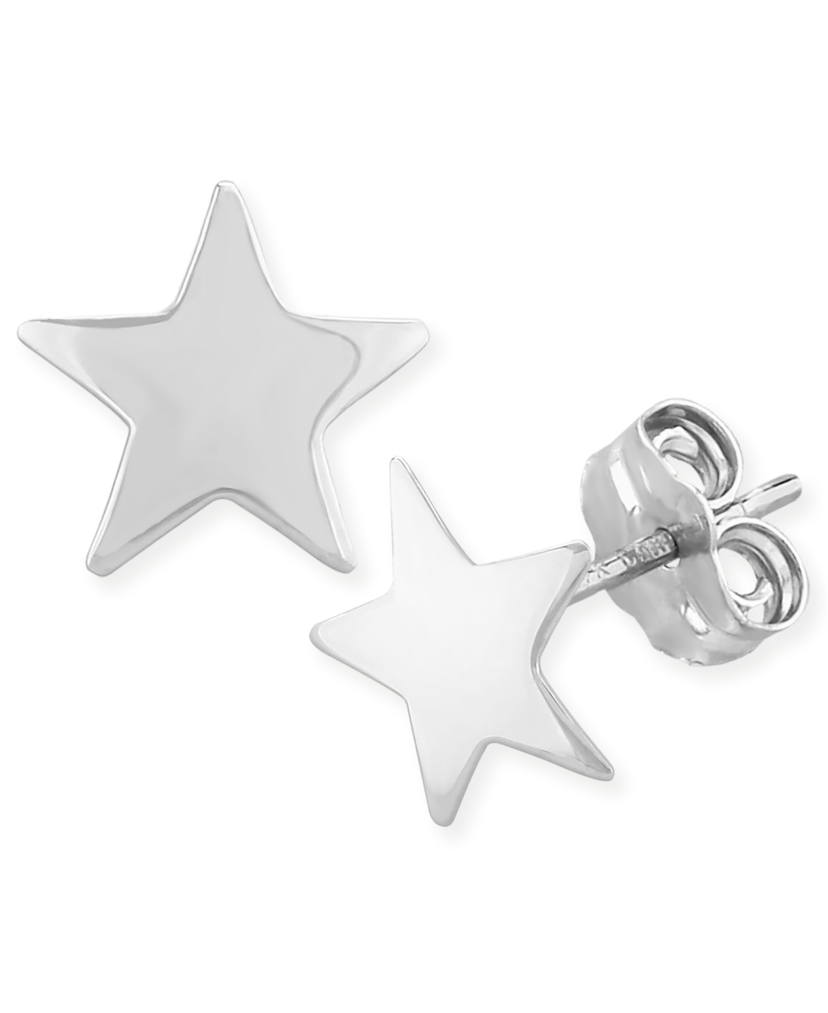 Click here for Flat Star Stud Earrings Set in 14k White Or Yellow... prices