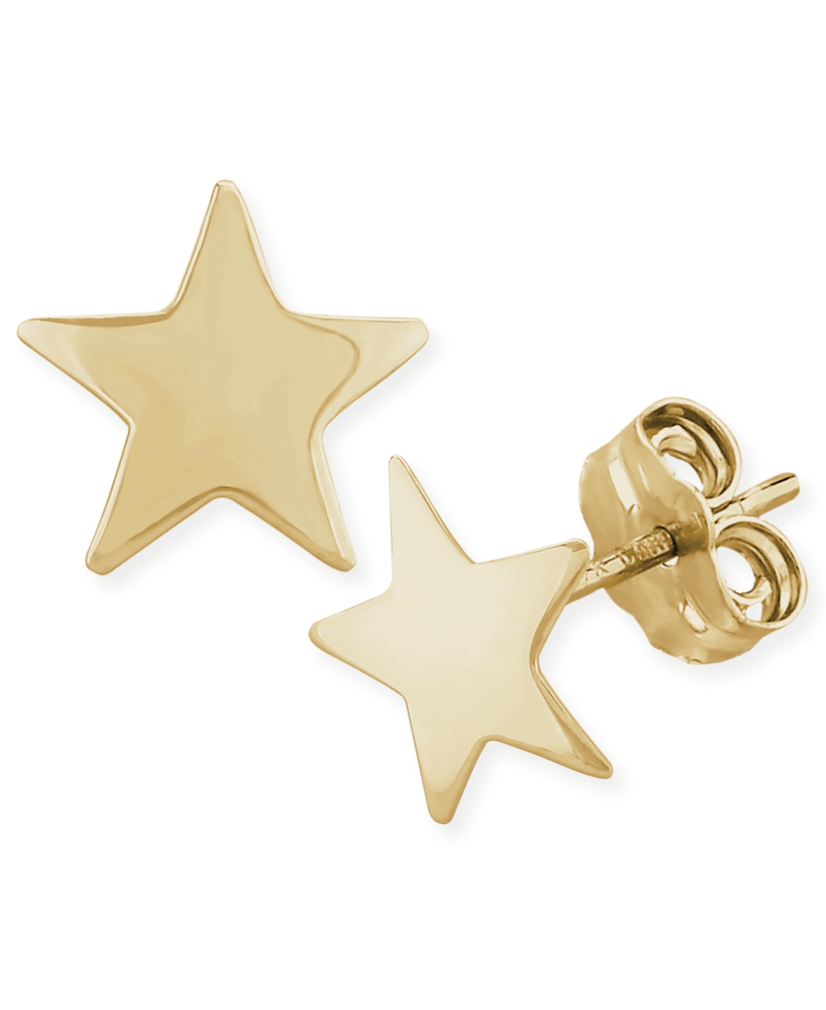 Click here for Flat Star Stud Earrings Set in 14k White Or Yellow... prices