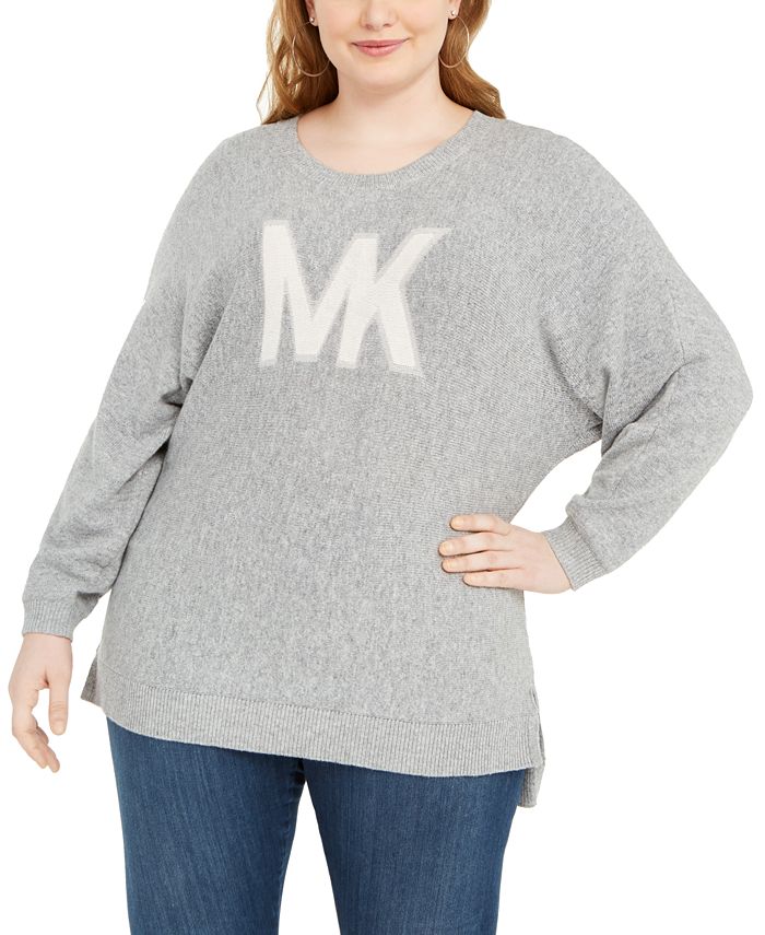 Michael Kors Plus Size Dolman-Sleeve High-Low Sweater - Macy's