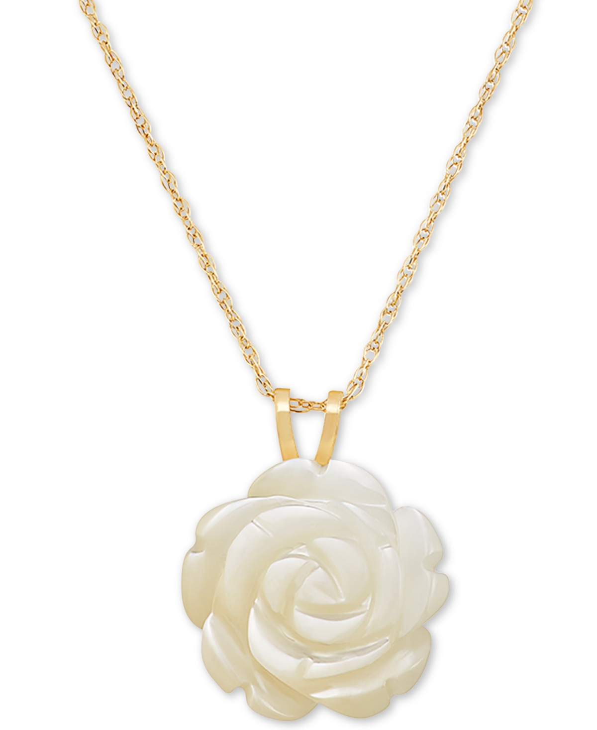 Click here for Mother-of-Pearl Rose 18 Pendant Necklace in 10k Go... prices