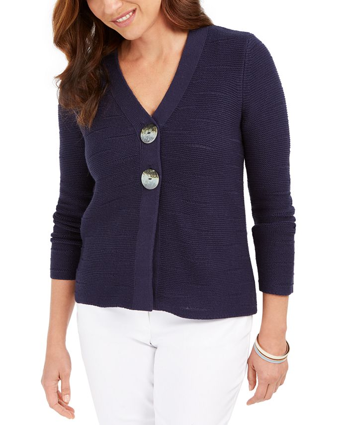 JM Collection Petite Statement-Button Cardigan, Created for Macy's - Macy's