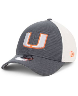 New Era Miami Hurricanes Gray White Diamond Era 39THIRTY Stretch Fitted ...