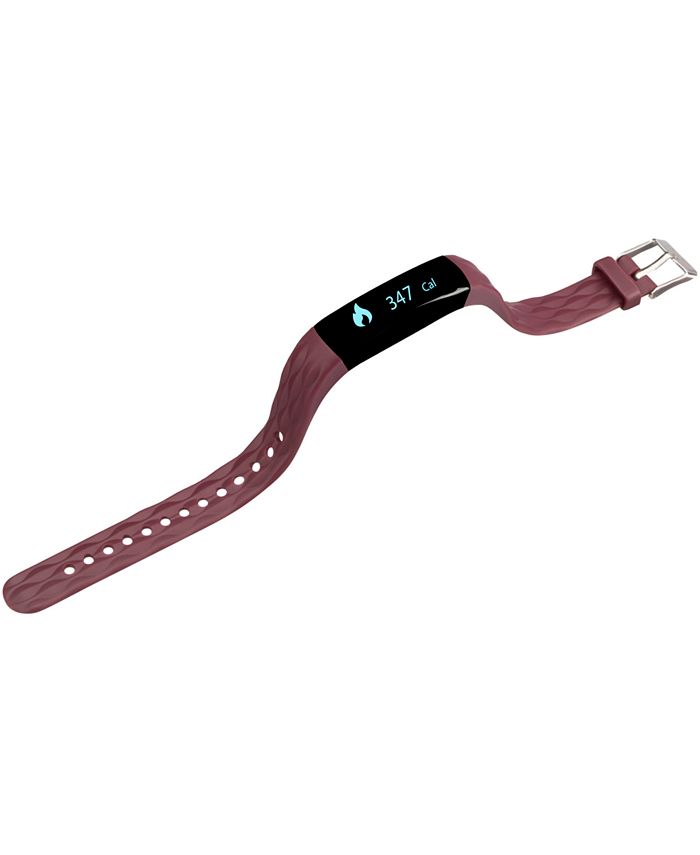 iTouch Women's Slim Interchangeable Burgundy & Blush Silicone Straps ...