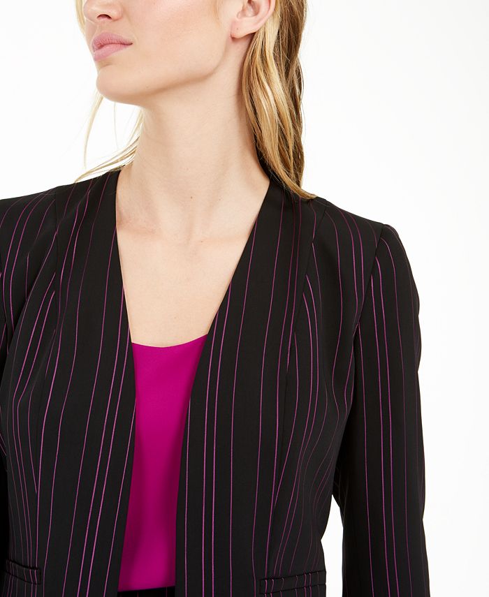 Bar III Striped Open-Front Jacket, Created for Macy's - Macy's