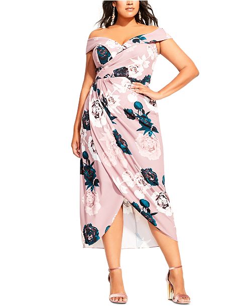 City Chic Trendy Plus Size Provocative Off-The-Shoulder Dress & Reviews ...