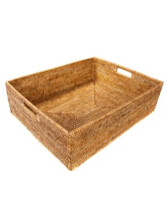 Artifacts Rattan Rectangular Storage Basket - Macy's