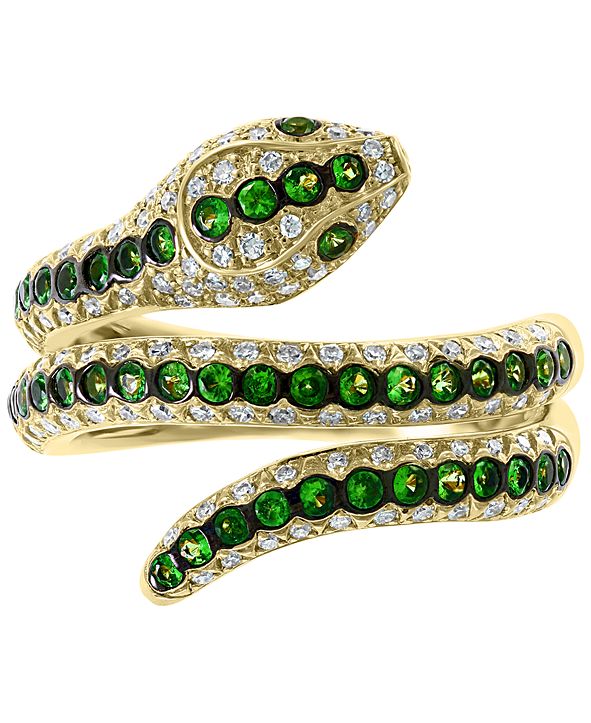 EFFY Collection EFFY® Tsavorite (1/2 ct. t.w.) & Diamond (3/8 ct. t.w ...