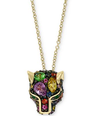 EFFY® Multi-Gemstone Cat's Head 18" Pendant Necklace (7/8 ct. t.w ...