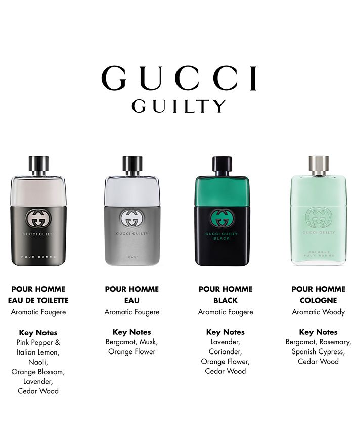 Gucci Men's Guilty Cologne Pour Homme Eau de Toilette, 3 -oz. - Macy's