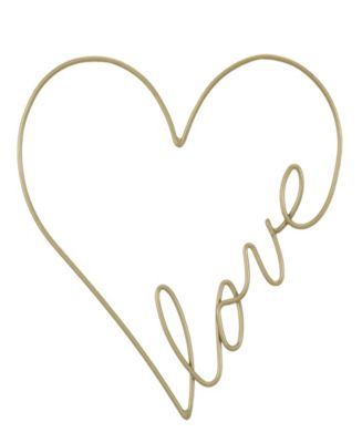Ellen DeGeneres Metallic Gold Wire Heart Shaped Love Wall Décor - Macy's